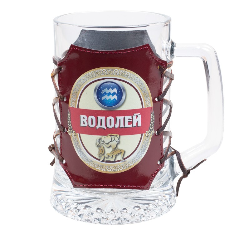 Купить Кружка для пива в оплетке из натуральной кожи "Знаки Зодиака" с ...
