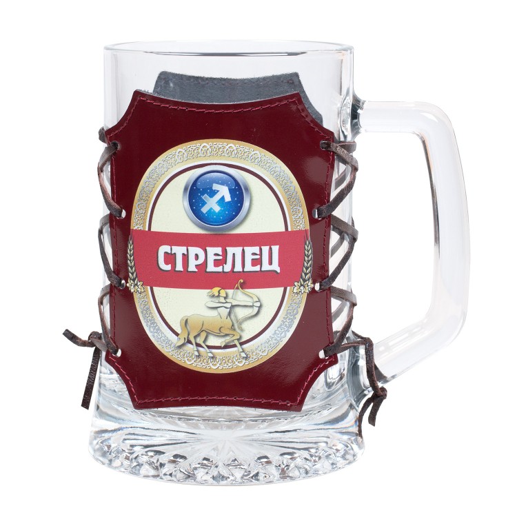 Купить Кружка для пива в оплетке из натуральной кожи "Знаки Зодиака" с ...